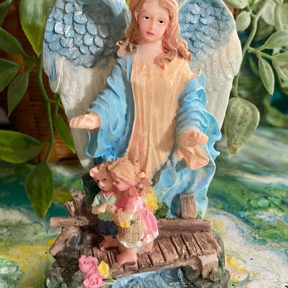 Accents | Vtg Guardian Angel Watching Over Children Figurine | Poshmark